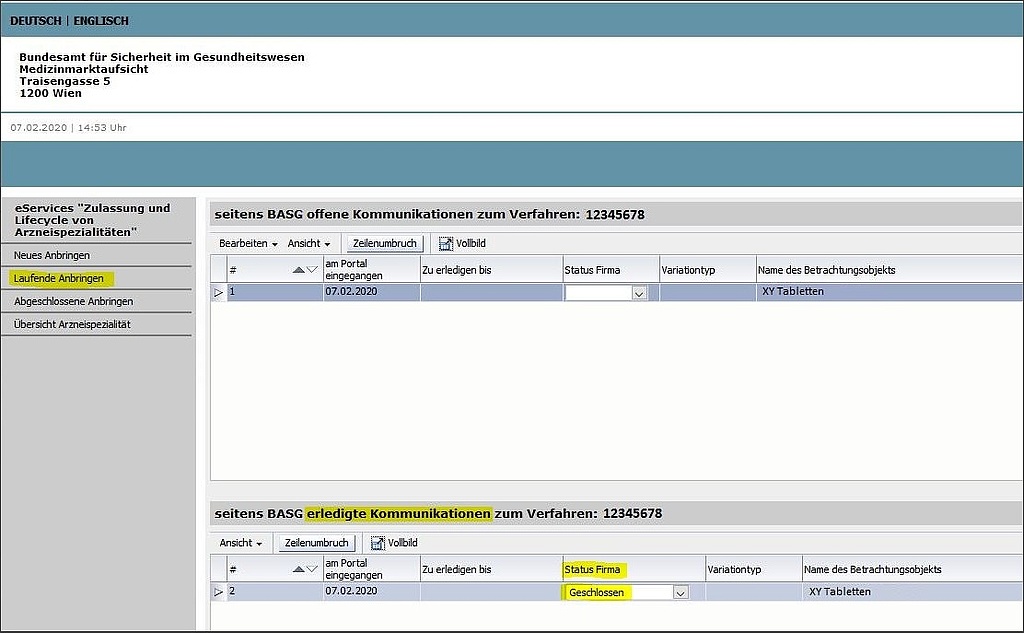 Info about the BASG eService Authorization & Lifecycle of Drug ...